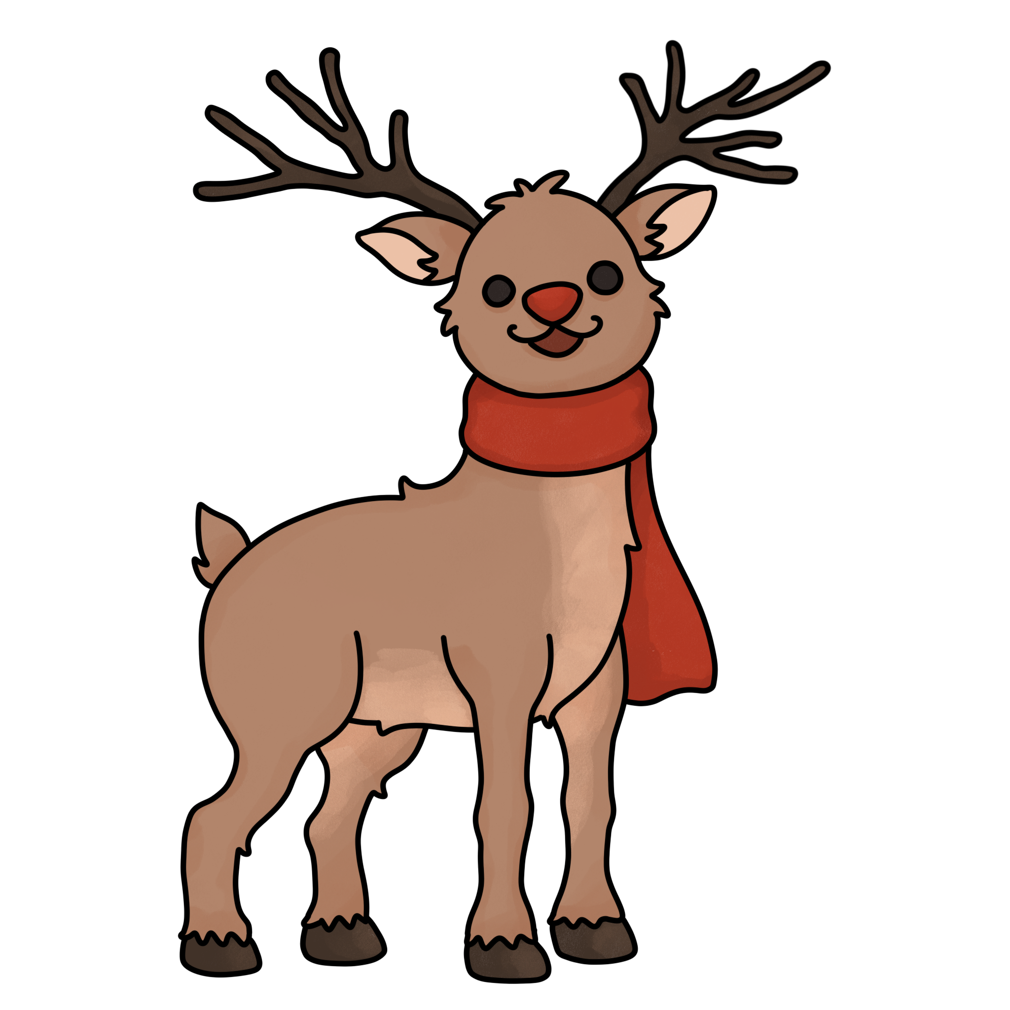 Easy Rudolph Drawing - Drawing with Dawn