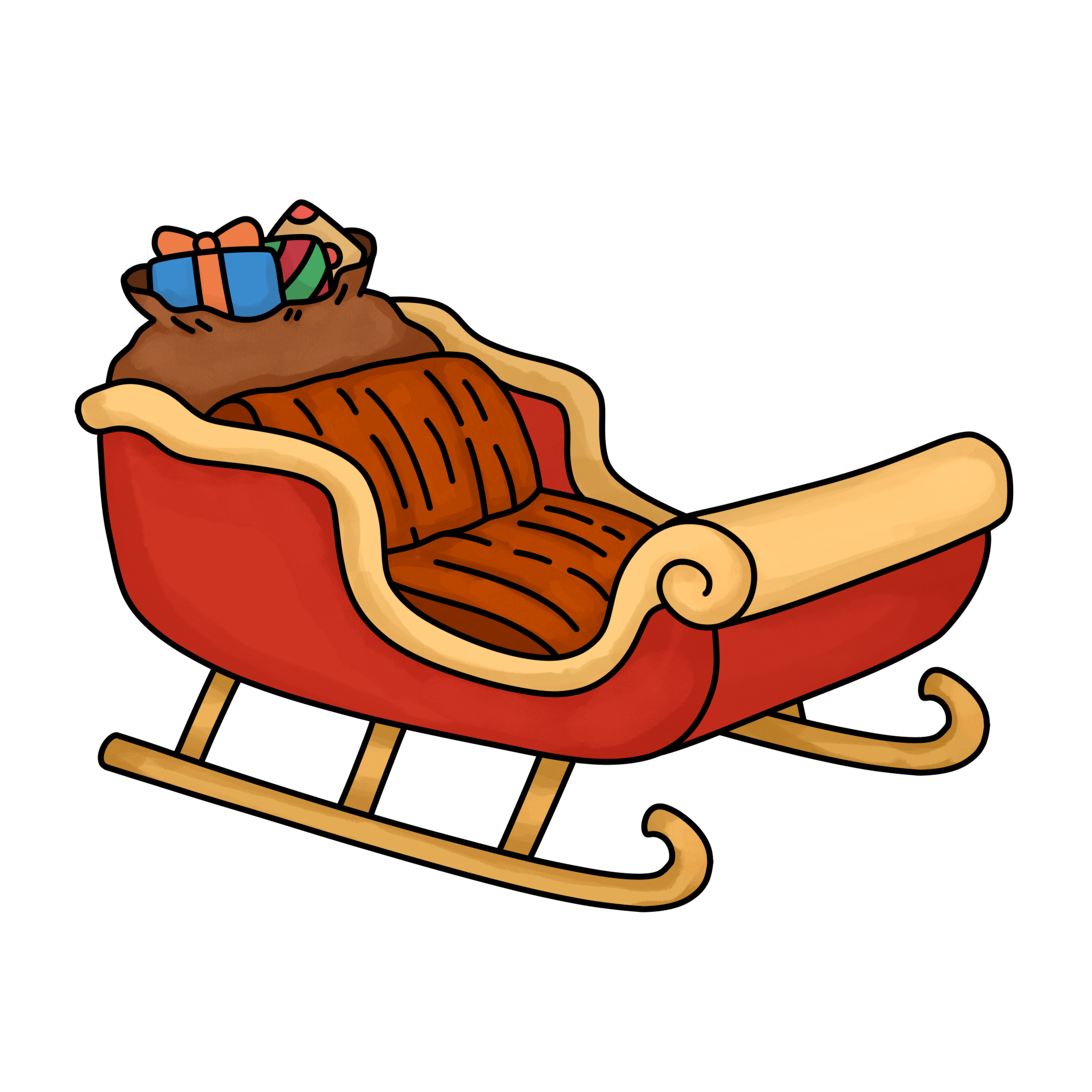 How to Draw Santa's Sleigh - Drawing with Dawn