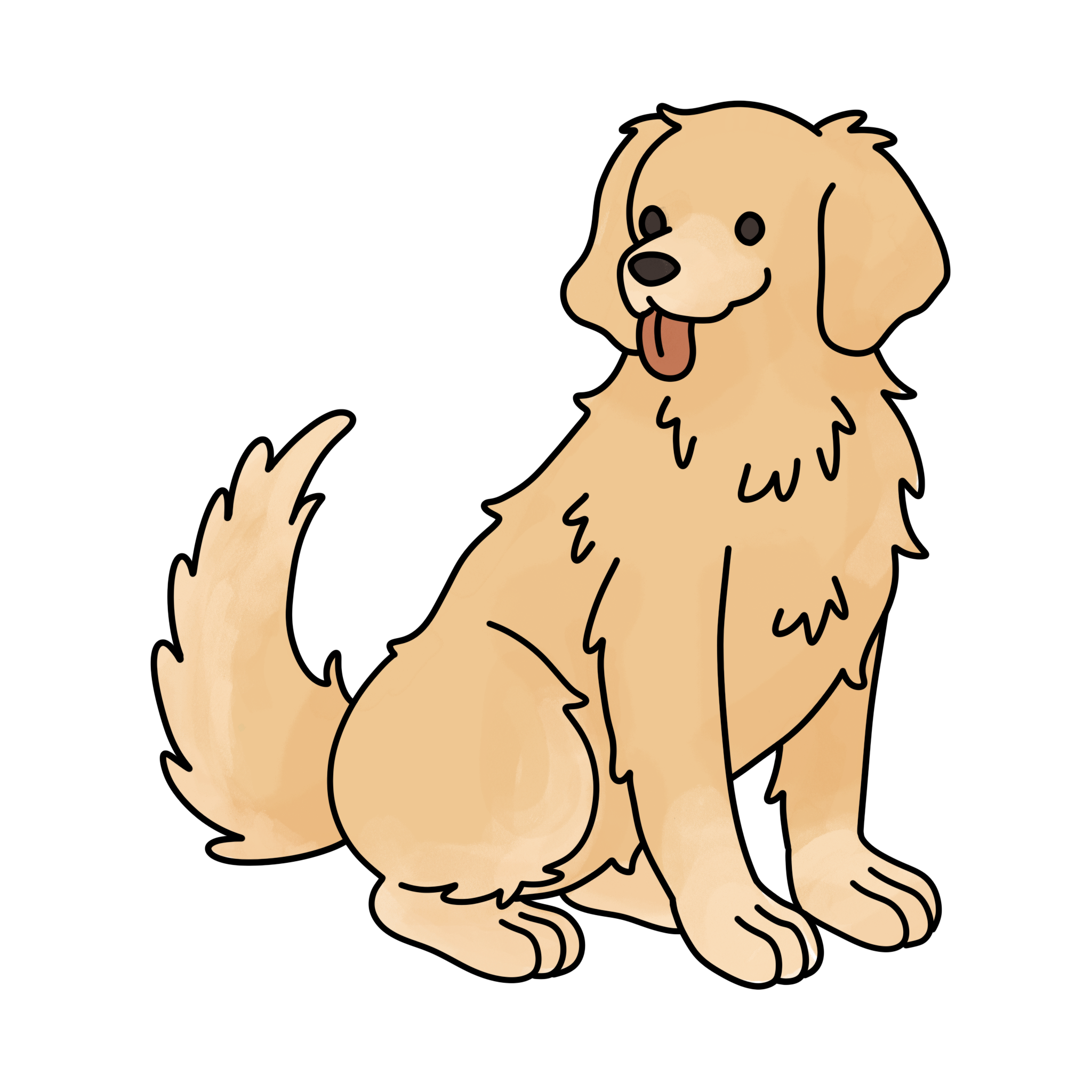 How to Draw a Golden Retriever - Drawing with Dawn
