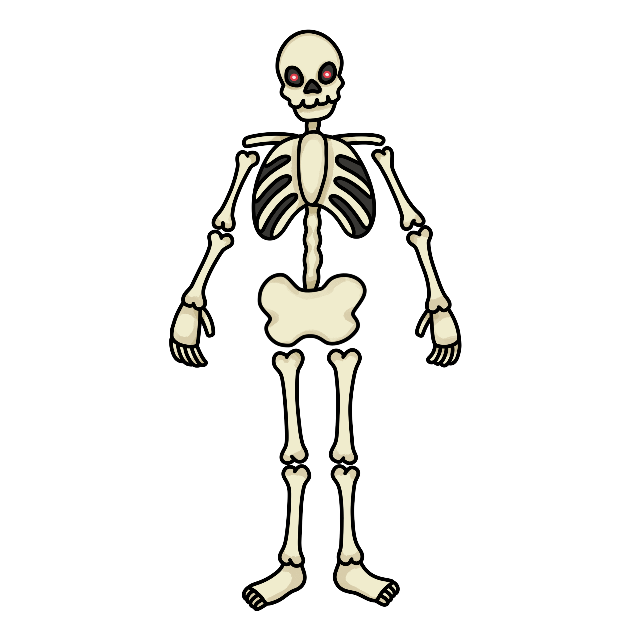 Easy Skeleton Drawing - Drawing with Dawn
